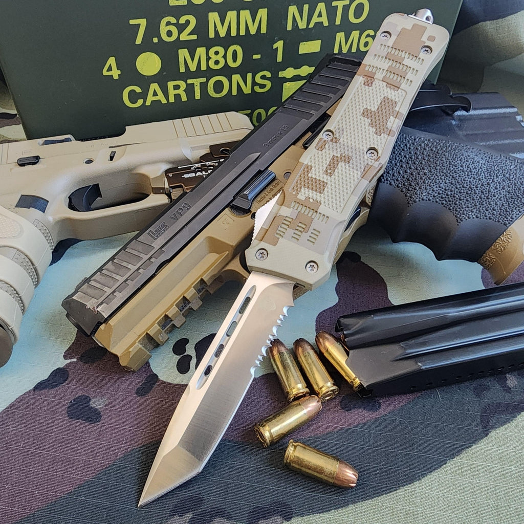 Venom 4-TR⚡Pro Series⚡Tactical Auto OTF - Dig Camo (Satin Tanto Par Se